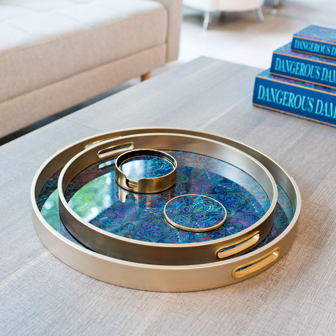 Dangerous Damask Circular Serving Trays – Black Sheep Interiors